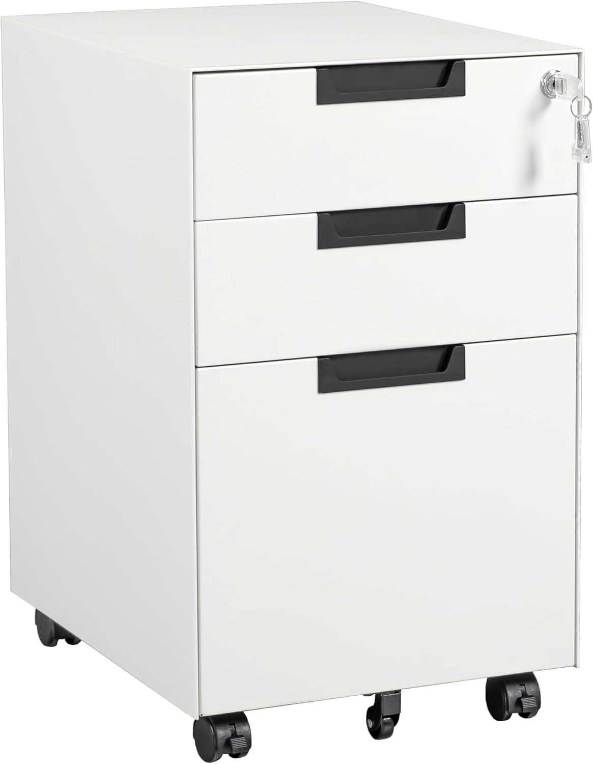 Letaya 3 Drawer Mobile File Cabinet with Lock,Under Desk Metal Small ...