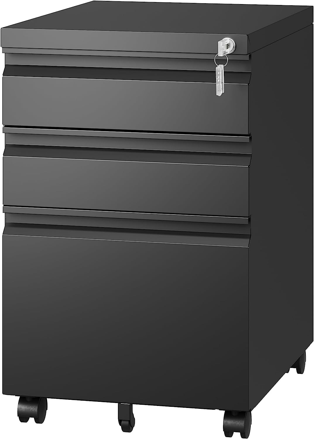 Letaya 3 Drawer Mobile File Cabinet with Lock,Under Desk Metal Filing ...