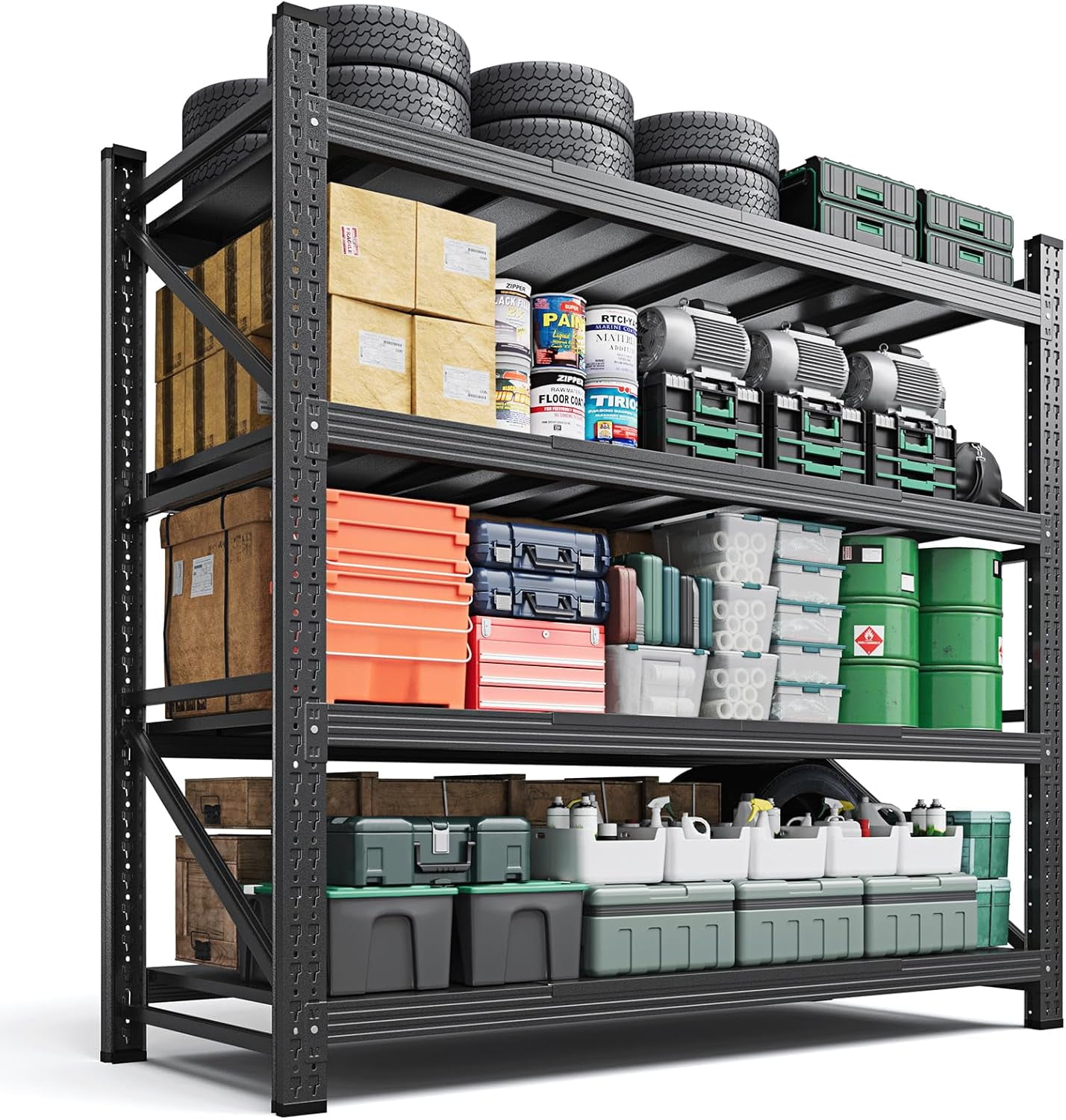 Letaya 3000LBS Storage Shelves Heavy Duty,70" H Garage Shelving Units ...