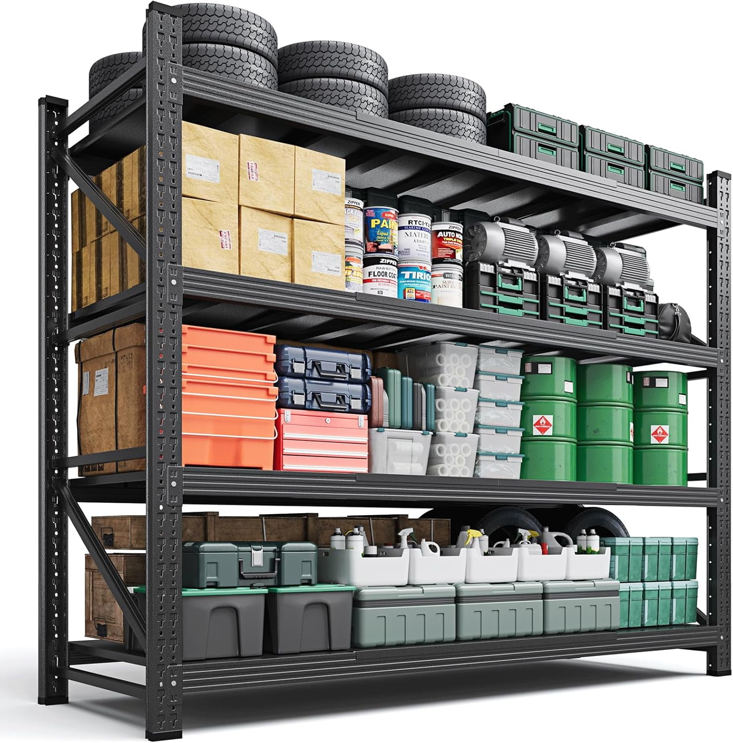 Letaya 3000LBS Storage Shelves Heavy Duty,70" H Garage Shelving Units ...