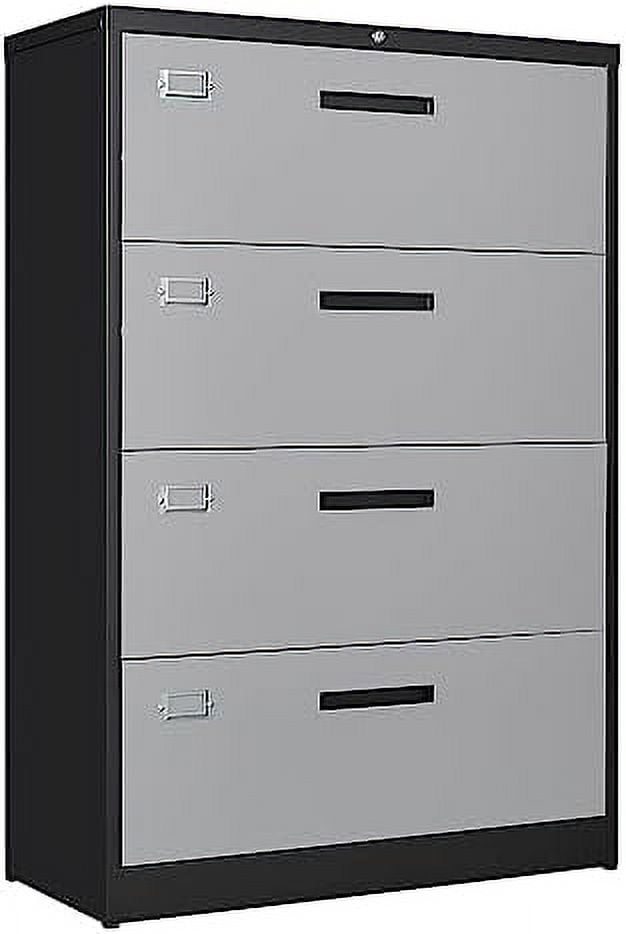 Letaya 4 Drawer Lateral Metal Filing Cabinet with Lock-File Cabines ...
