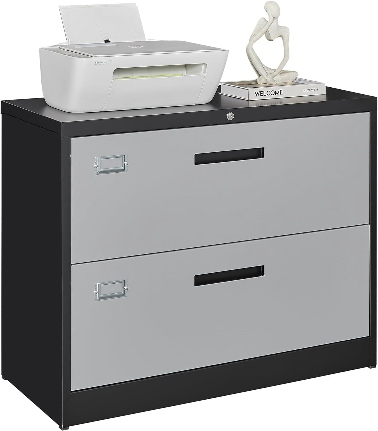 Letaya File Cabinet with Lock-Lateral 2 Drawer Metal Filing Cabinets ...
