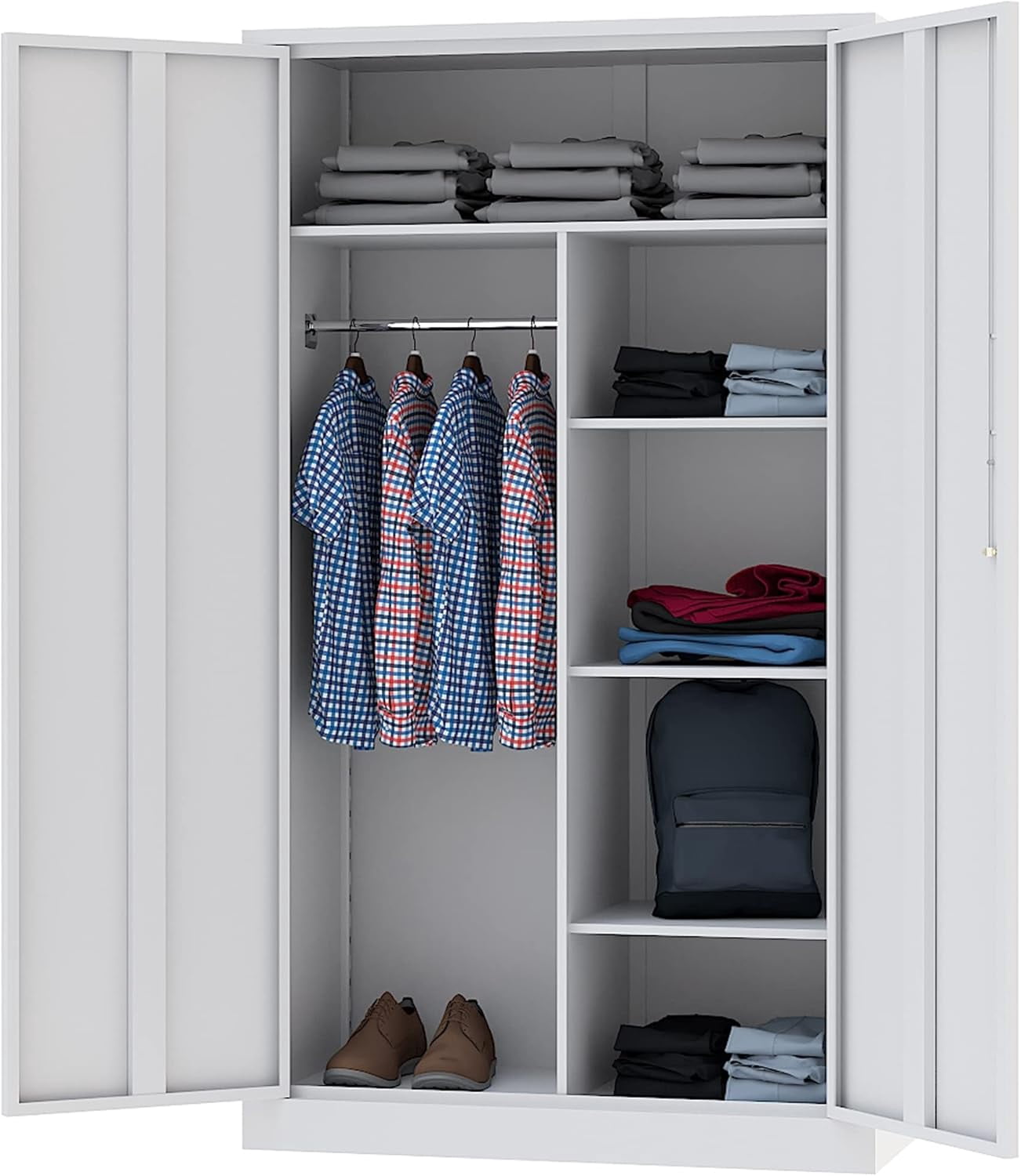 Letaya Metal Locker,Steel Wardrobe Storage Cabinets with Lock Door ...