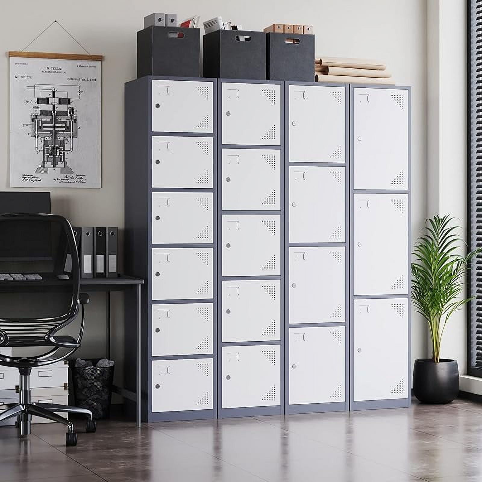 Letaya Metal Lockers for Employees,71" Steel Storage Cabinet with 4 ...