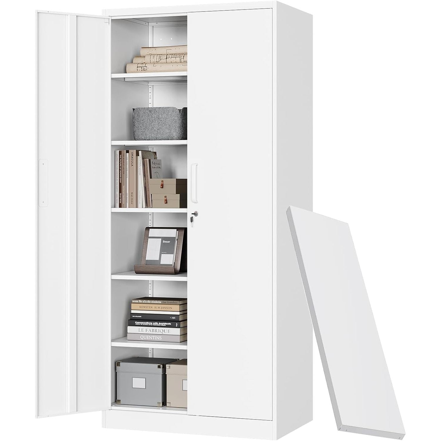 Letaya Metal Storage Cabinet with Lock Door Adjustable Shelf,72" Steel ...