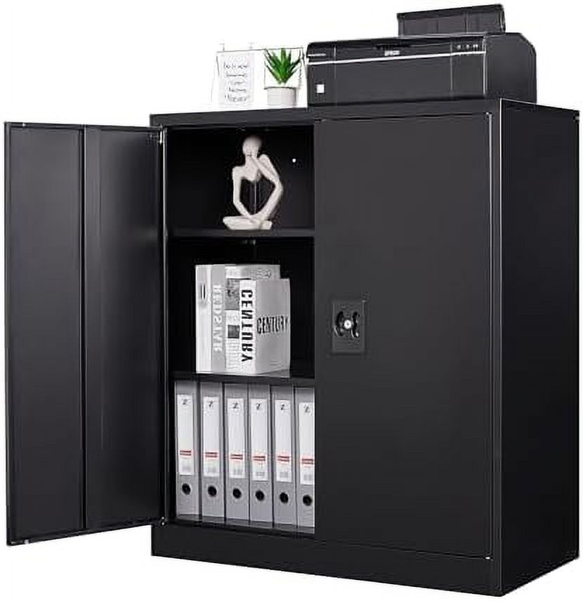 Letaya Metal Storage Cabinets with Lock Door,2 Adjustable Shelves ...
