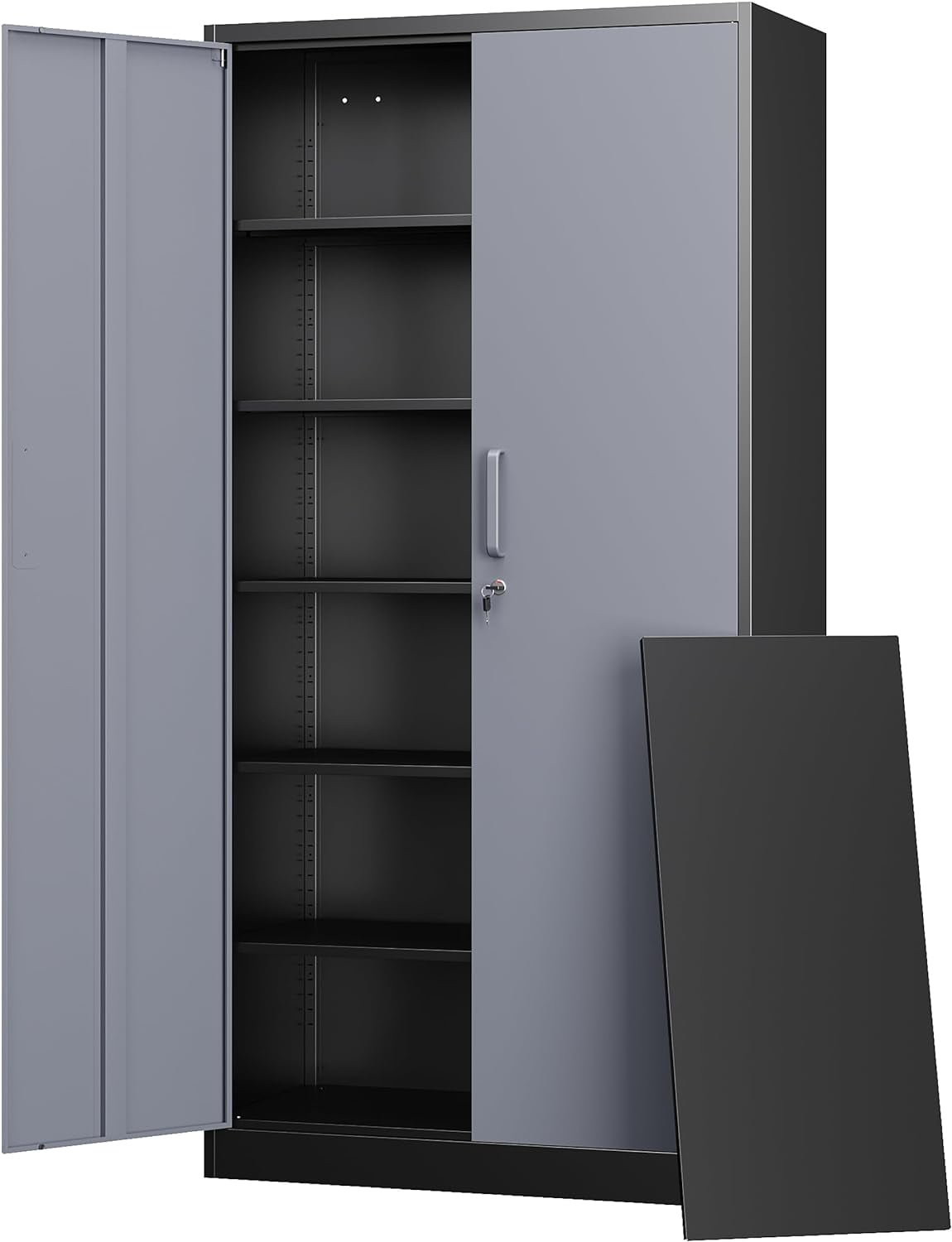 Letaya Metal Storage Cabinets with Lock Door and 5 Adjustable Shelves ...