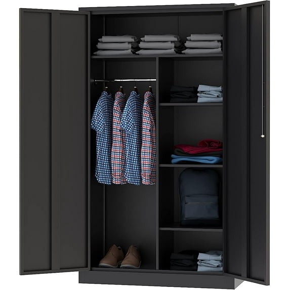 Letaya Metal Storage Cabinets Locker with Lock Door, 72'' Clothing Coat ...