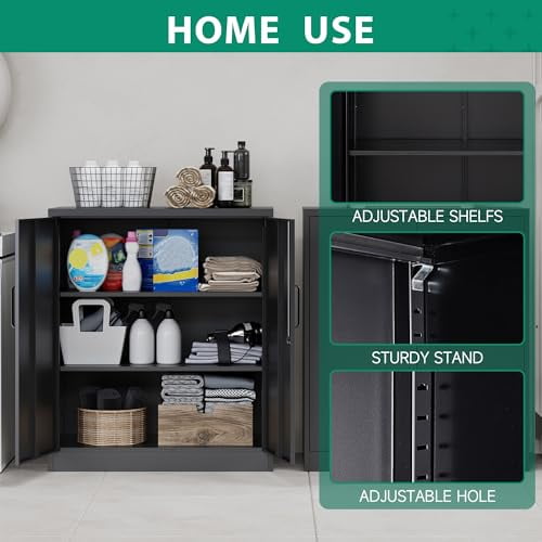 Letaya Metal Storage Cabinets with Lock, Small Locker Steel Cabinets ...