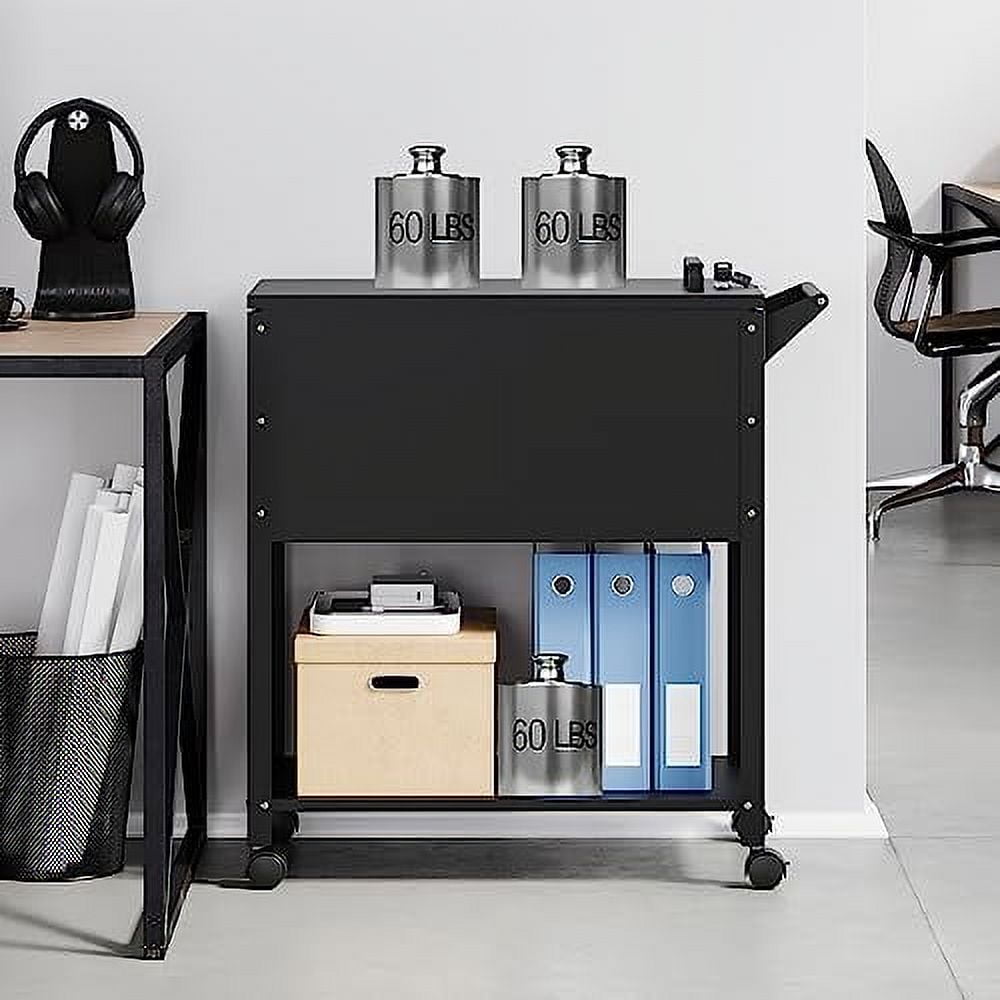 Letaya Mobile File Cabinet with Lock-Rolling Filing Cart with Wheels ...