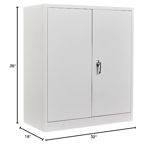 Letaya Storage Cabinet,36" Steel Locker, Lockable Glass Door,2 ...