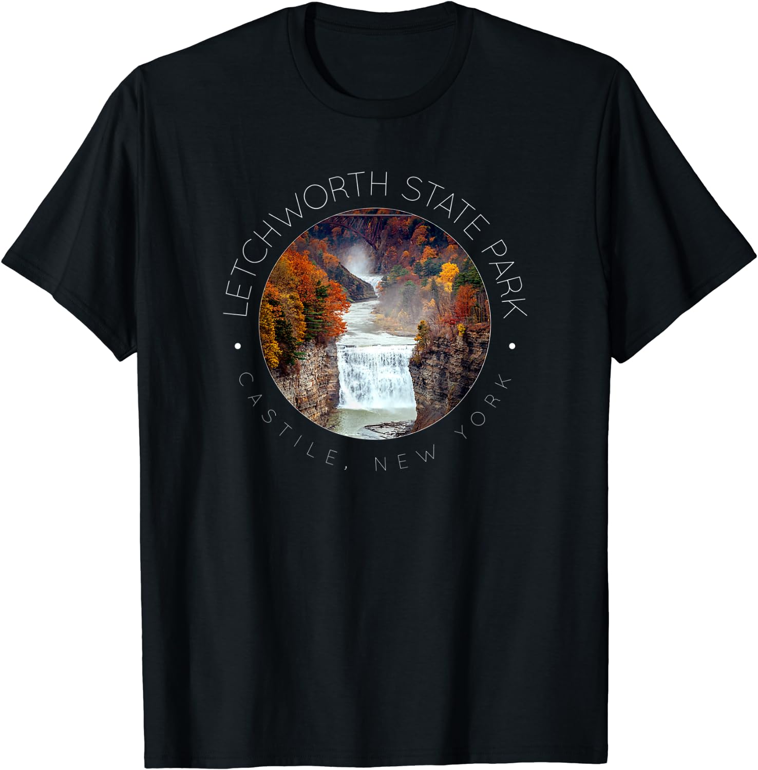 Letchworth State Park, New York State Parks, Waterfall T-Shirt Black ...