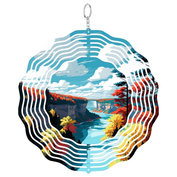 Letchworth State Park Waterfall 3D Wind Spinner Metal Kinetic Hanging ...