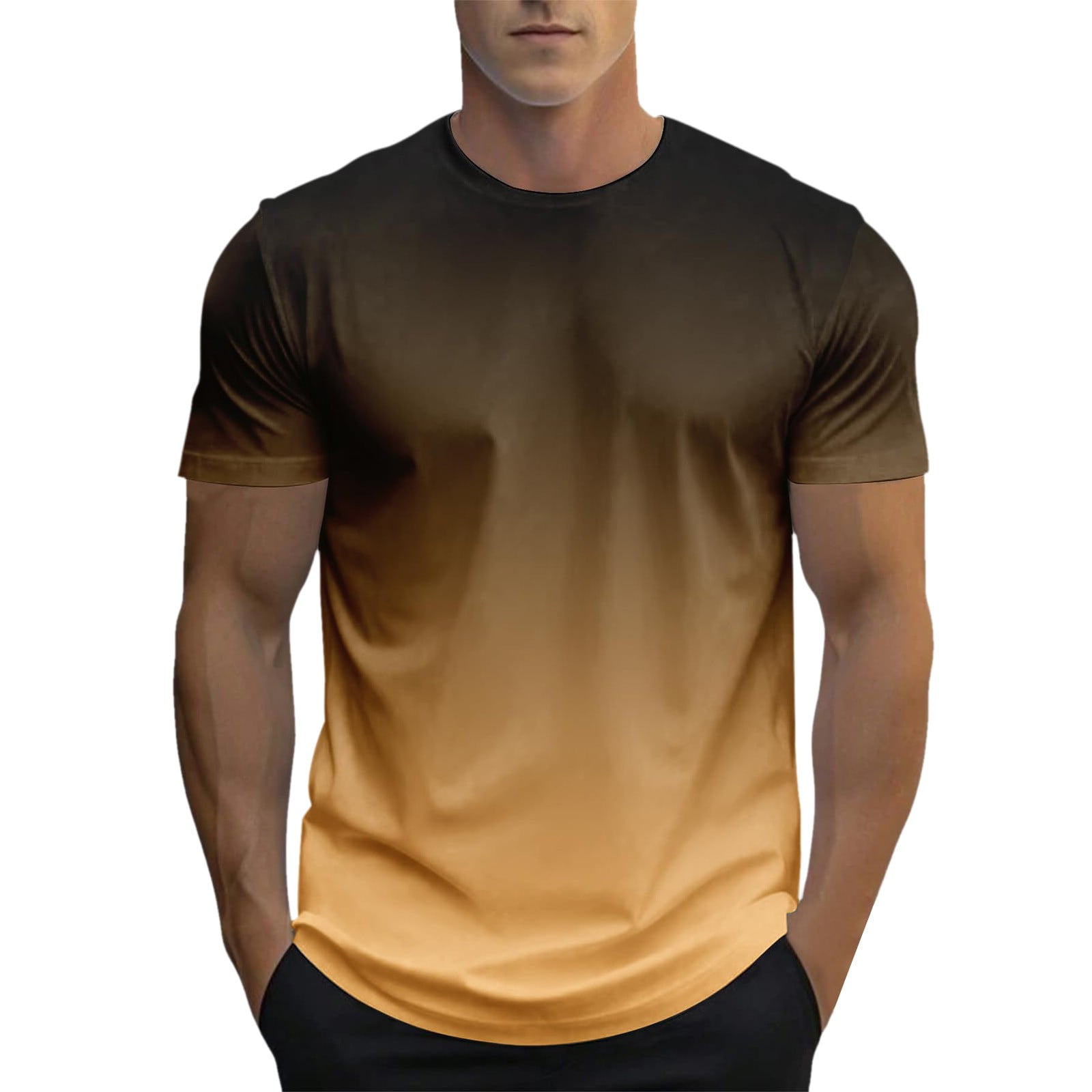 Letdown Men's Gradient Color T-Shirt, Lightweight Drop Shoulder Short ...