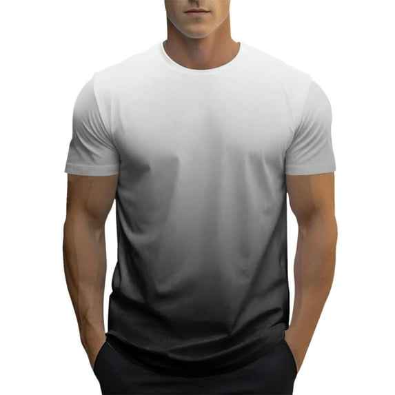 Letdown Men's Gradient Color T-Shirt, Lightweight Drop Shoulder Short ...