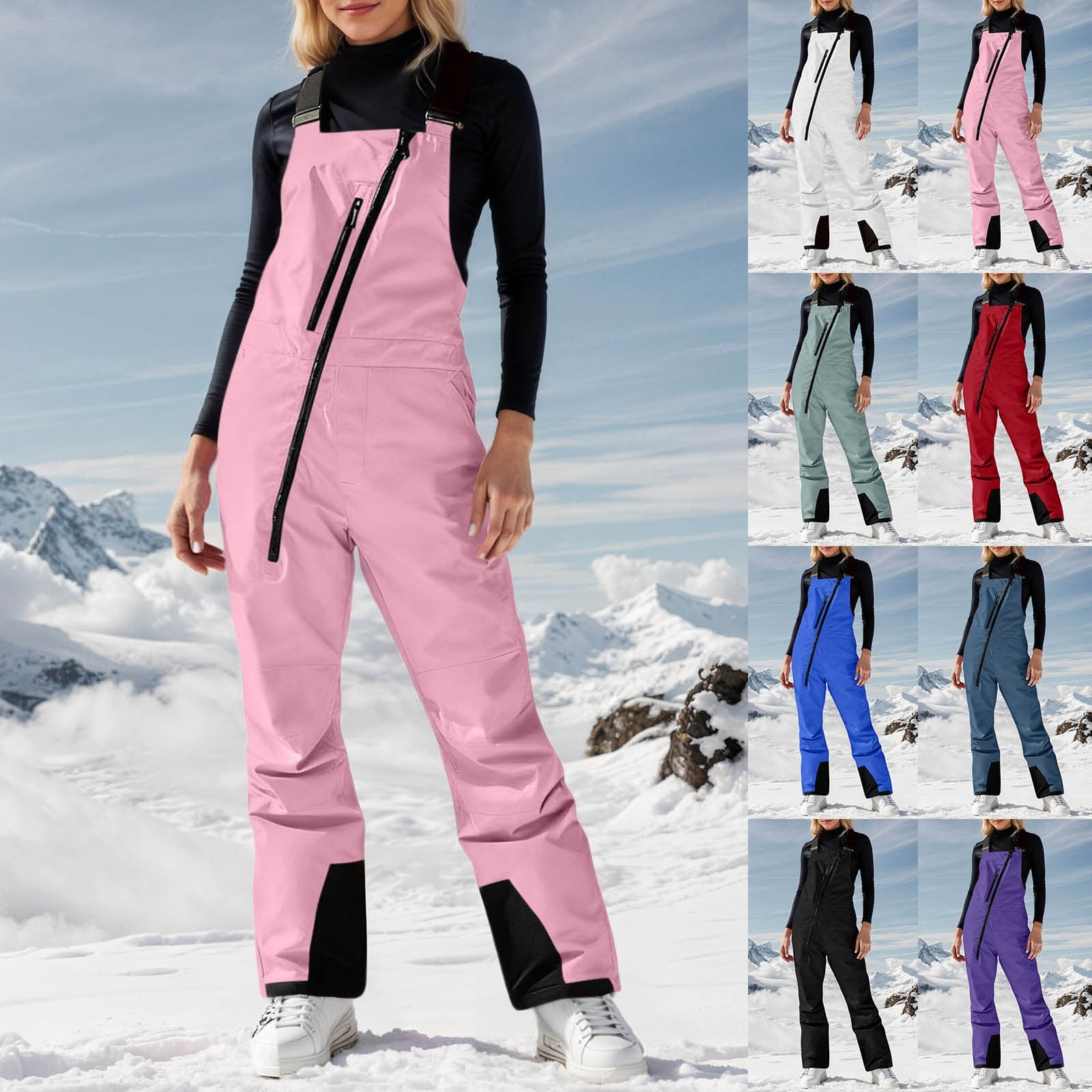 Letdown womens Insulated Bib Overalls Skiing-Bibs Baggy Snowboard Pants Ski Bibs Snow Loose ...