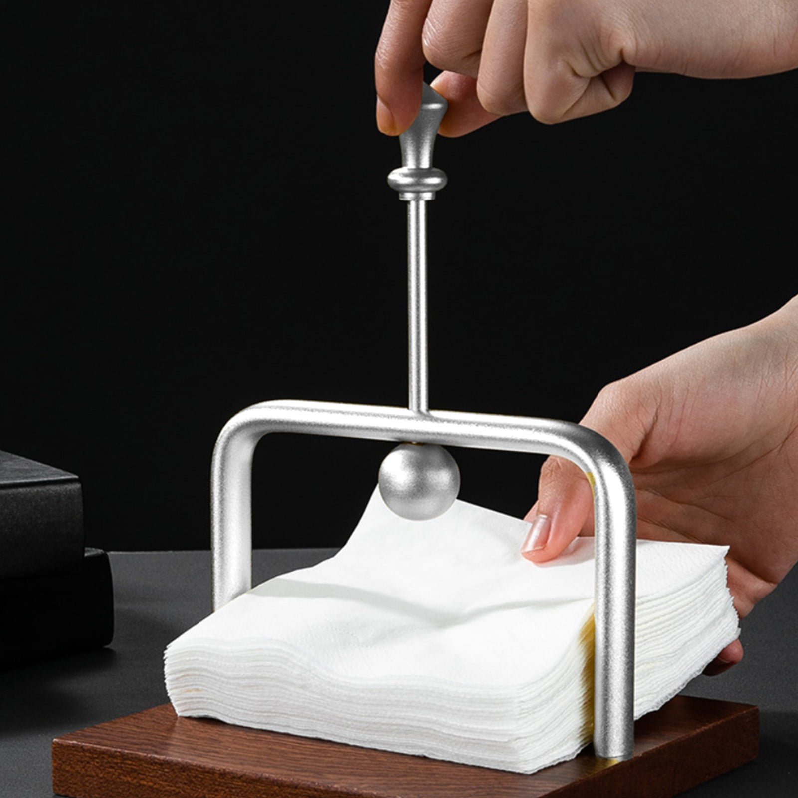 Letfool Flat Napkin Holder, Wooden Kitchen Napkin Storage With Tension ...