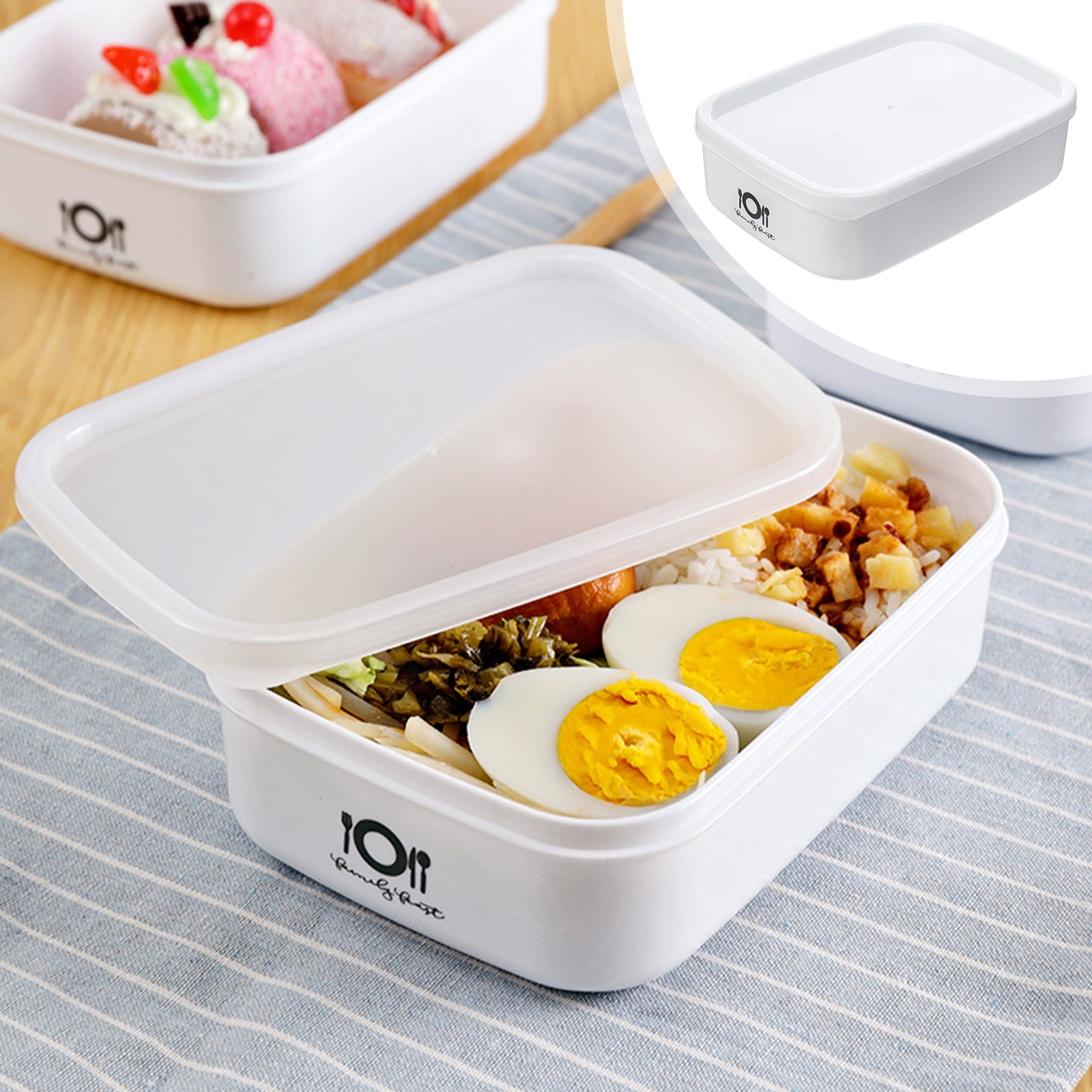 Letfool Food Storage Container with Lid Two Capacities Plastic Food ...
