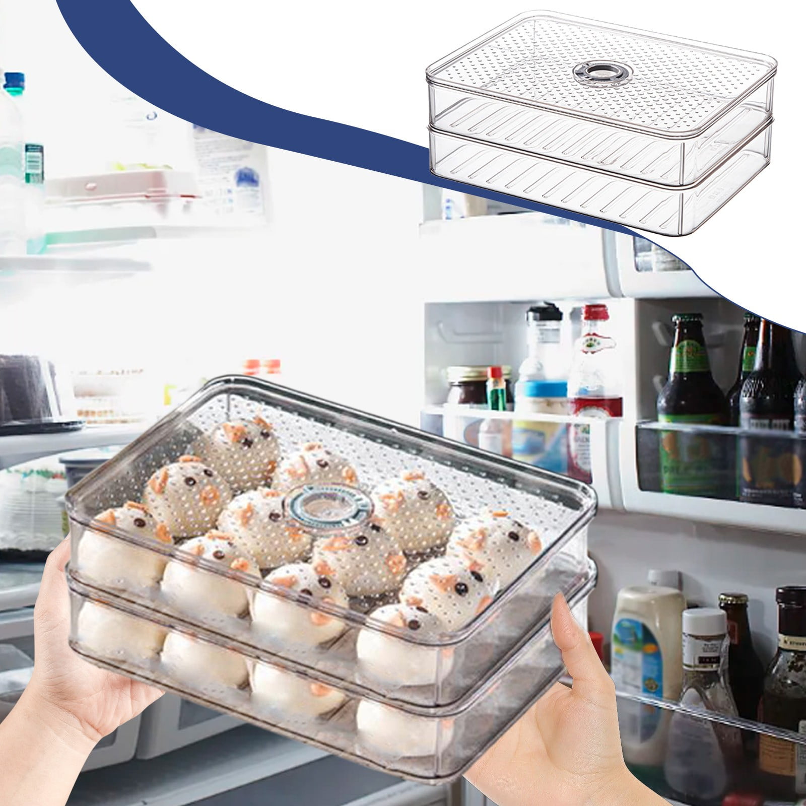 Letfool Food Storage Lids Dumpling Storage Box Good Sealing Stackable ...