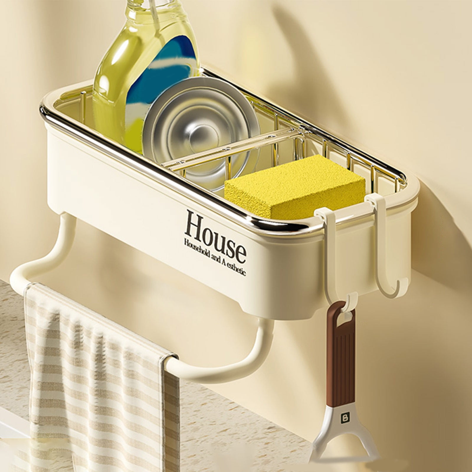 Letfool Kitchen Multifunctional Drainage Rack, Hanging Dish Drying Rack ...