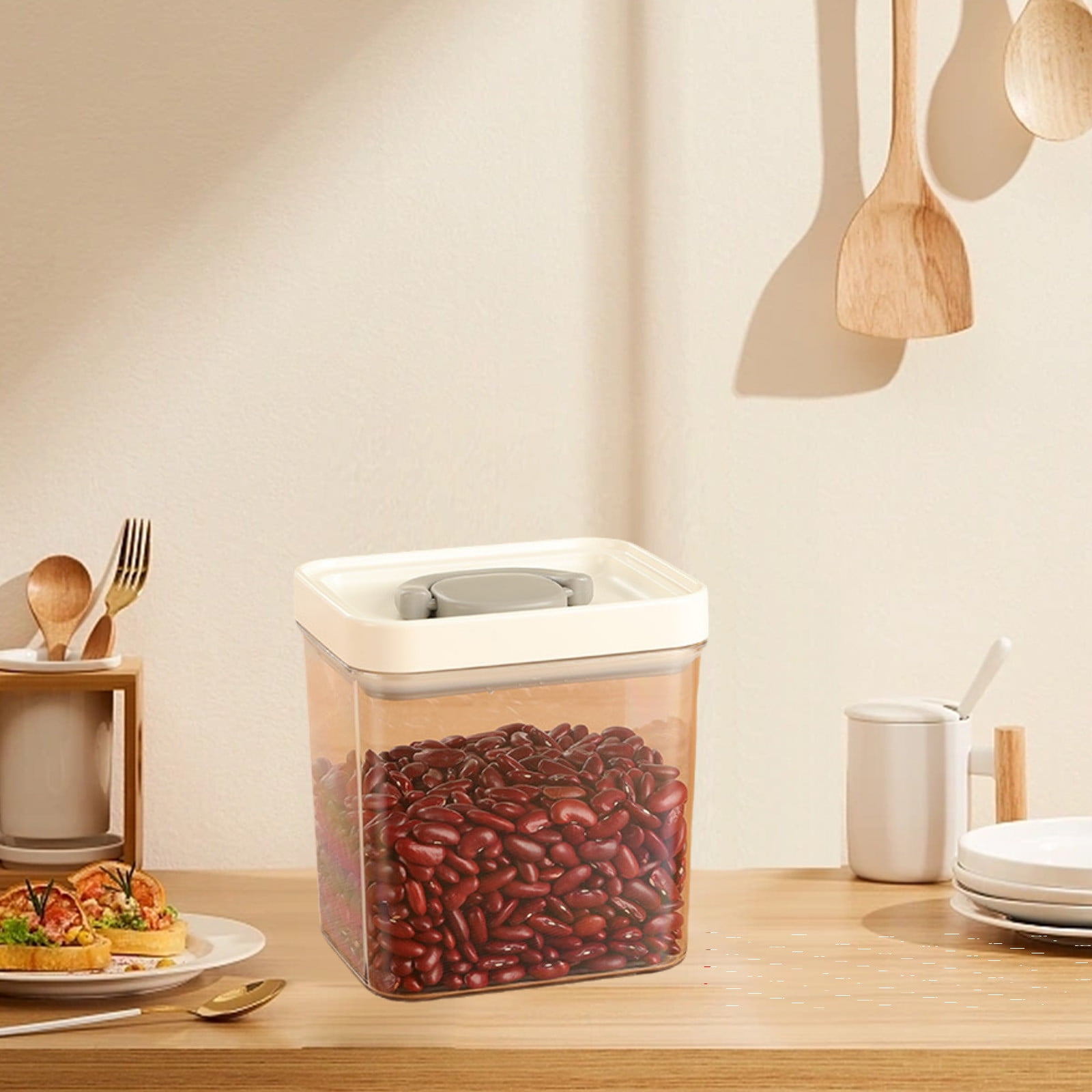 Letfool Large Food Storage Jar, Flour Sealed Canister With Airtight ...