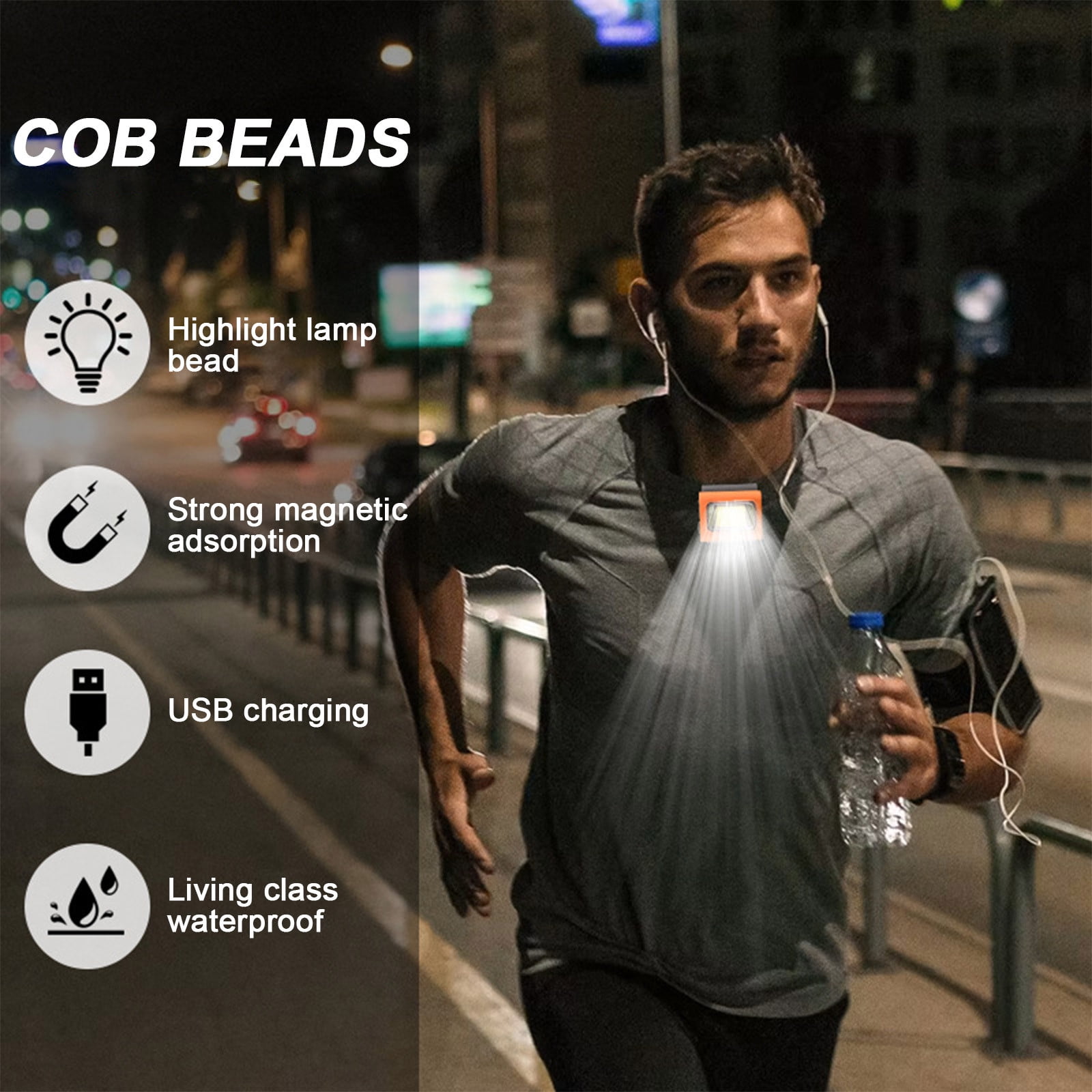 Letfool New Headlight Cob Work Mini Night Running Multifunctional Hat ...