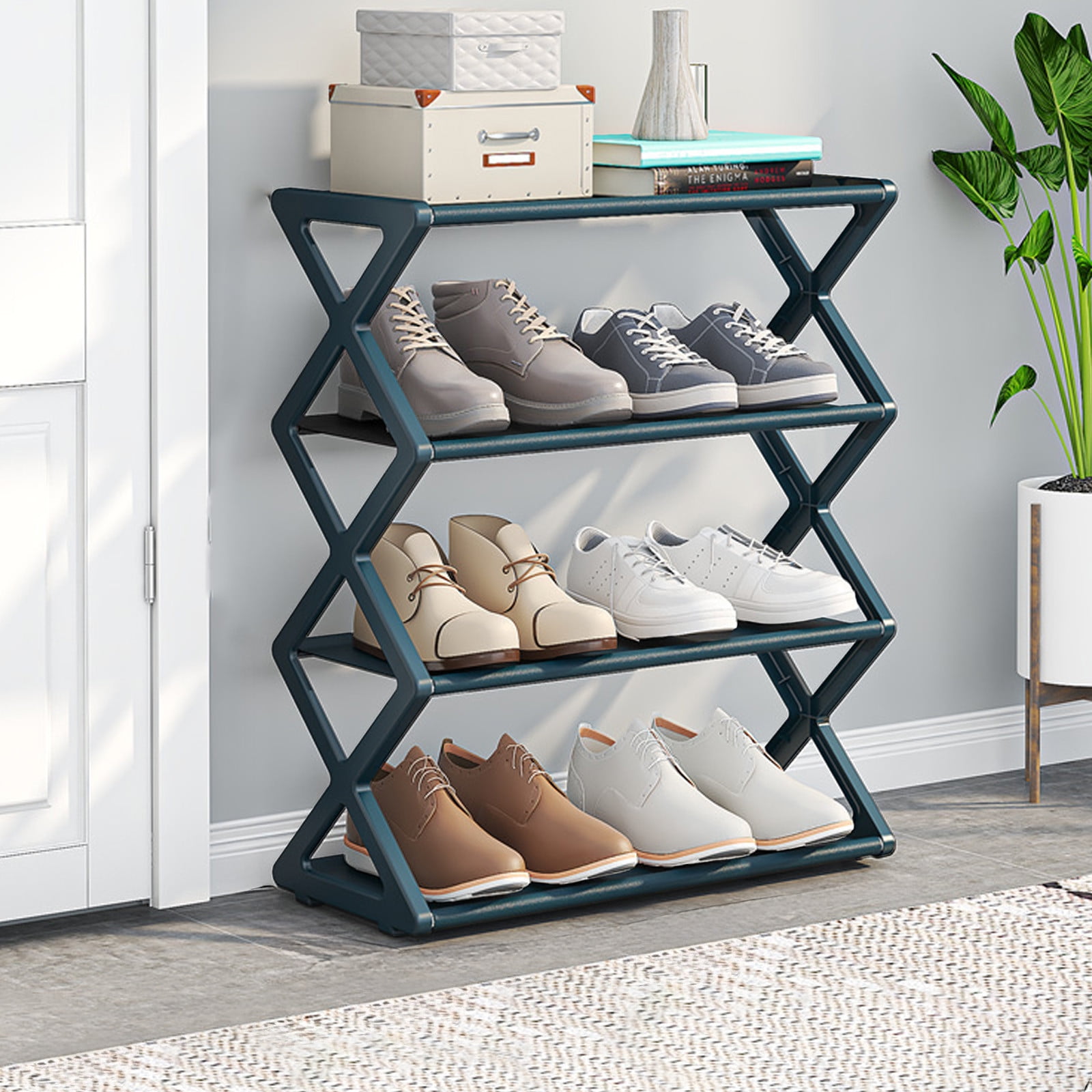 Letfool Vertical Narrow Shoe Rack, Free Standing Shoe Racks, Skinny ...