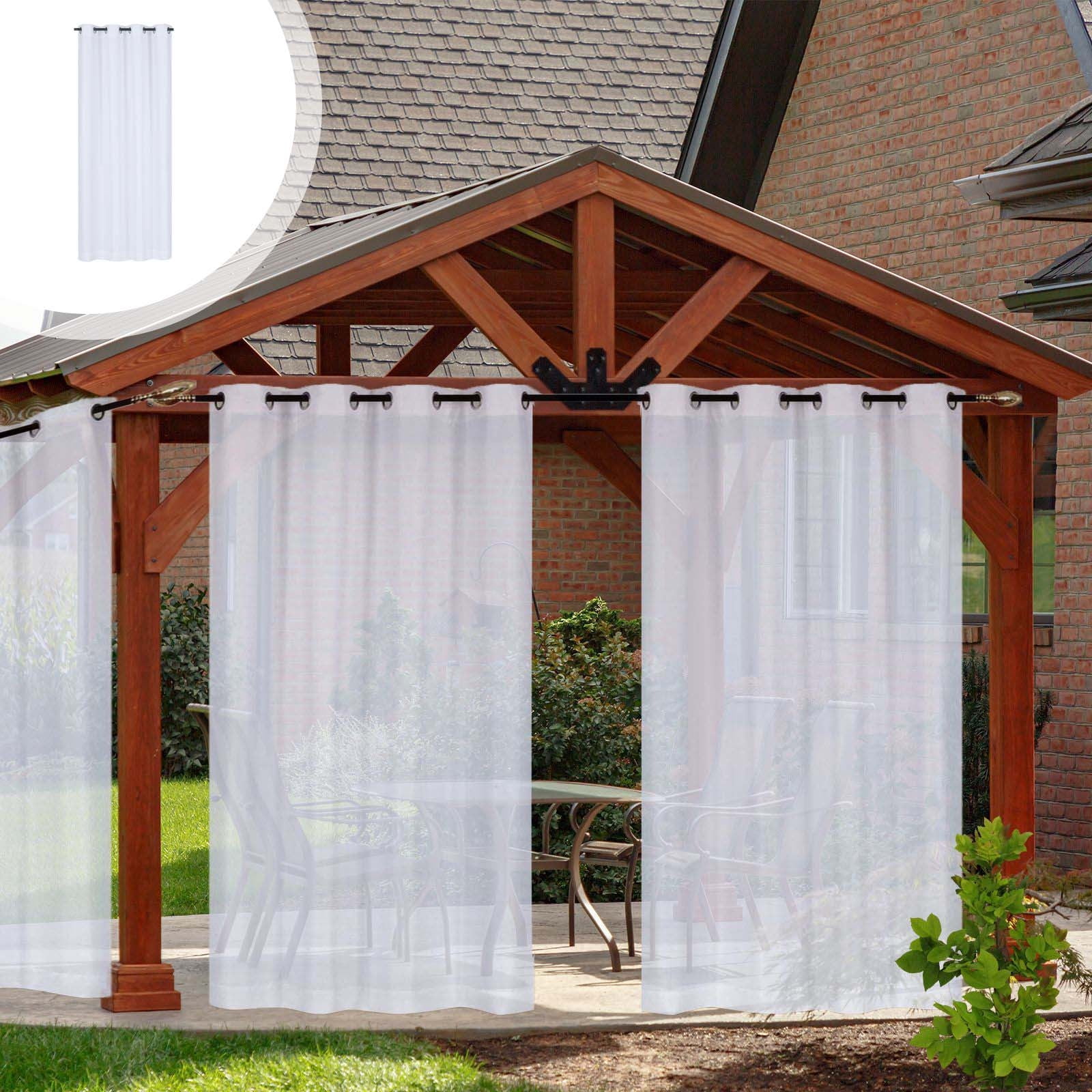 Letfool Waterproof Privacy Sheer Curtains, Long Transparent Sheer ...