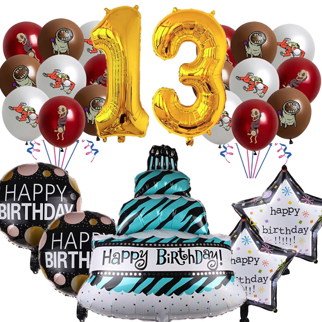 Lethal Company Balloons Party Supplies 13th Big Number Decorations ...