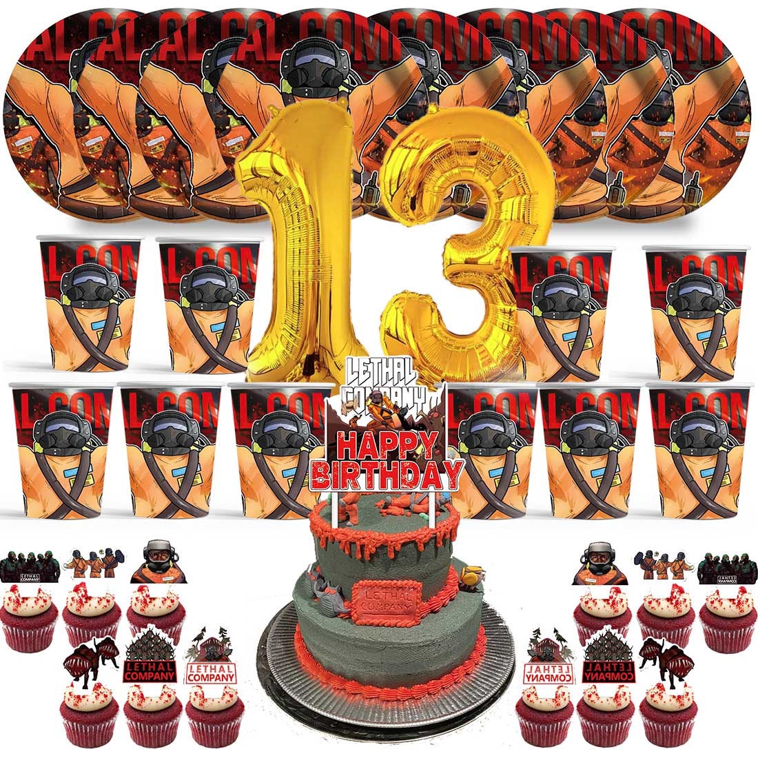 Lethal Company Birthday 13th Cups Party Supplies Plates Fans ...