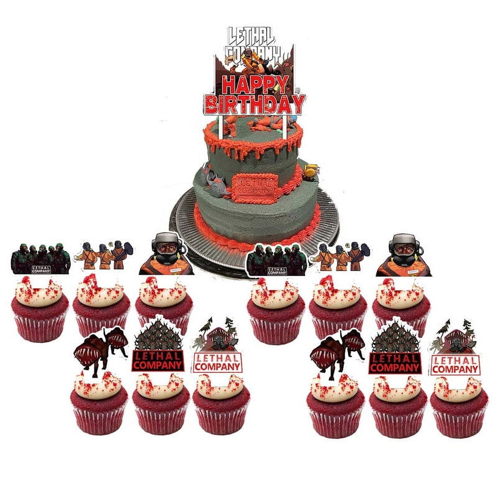 Lethal Company Cake Topper Cupcake Set Party Supplies Decoration ...