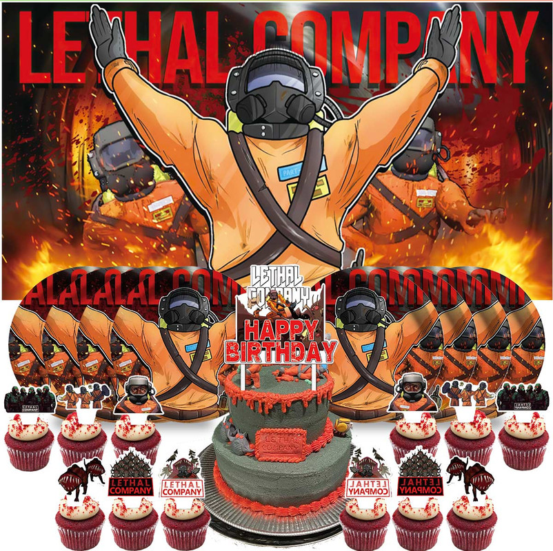 Lethal Company Party Decor Decorations Plates Background Cake Topper ...