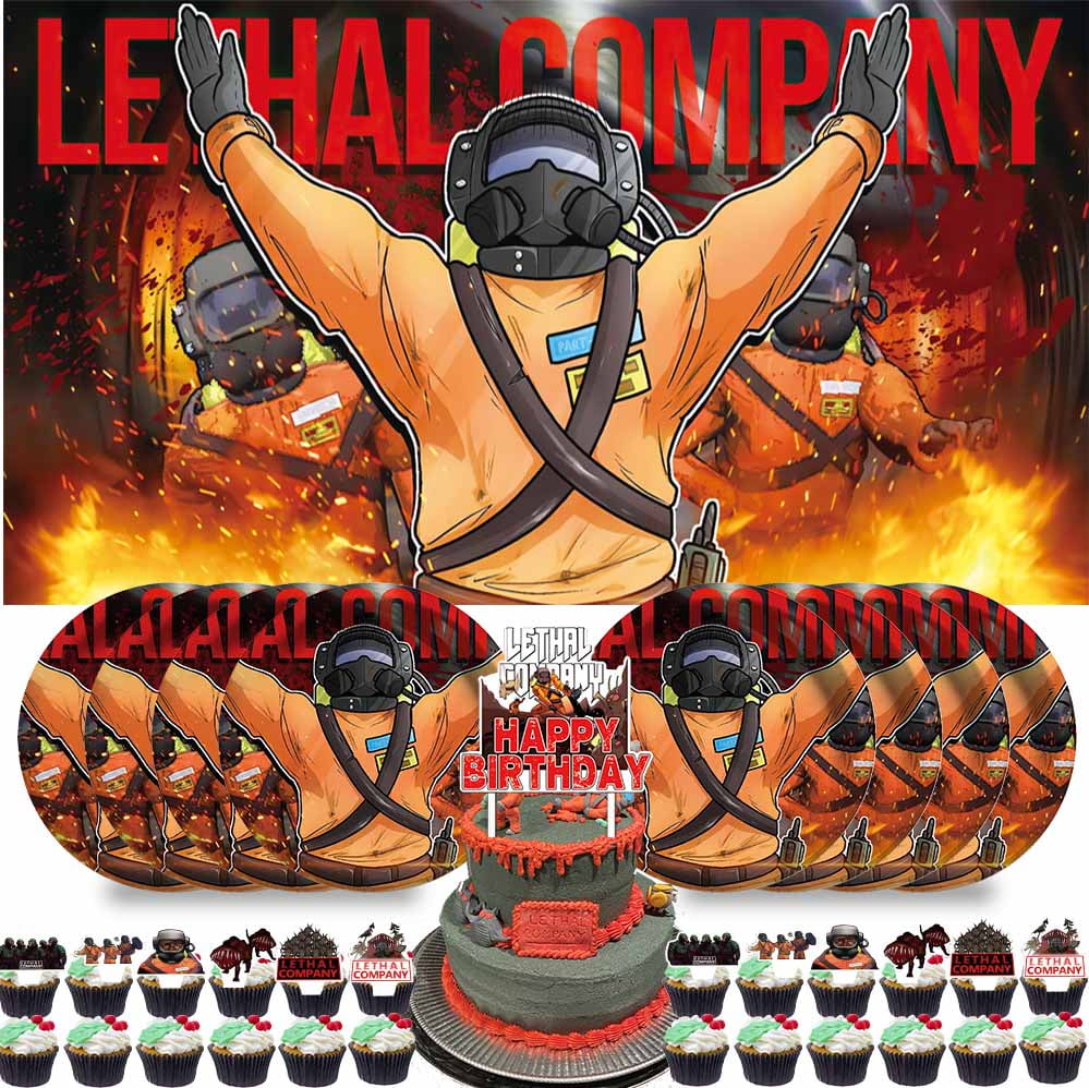 Lethal Company Party Supplies Birthday Decorations Plates Banner Kids ...