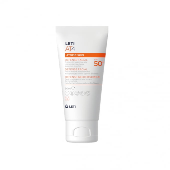 Leti AT4 Defense Facial SPF 50+ 50ml - High Protection Sunscreen for ...