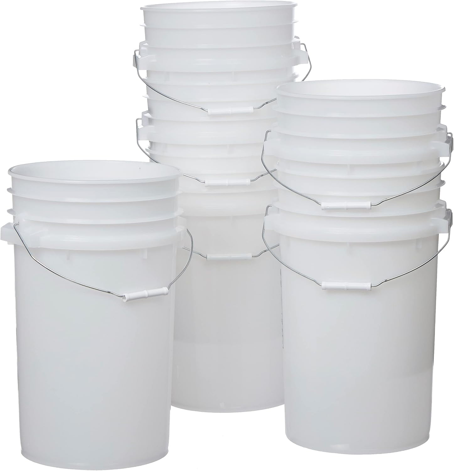 Letica Premium 7 Gallon Bucket, HDPE, Natural, 6 Pack - Walmart.com