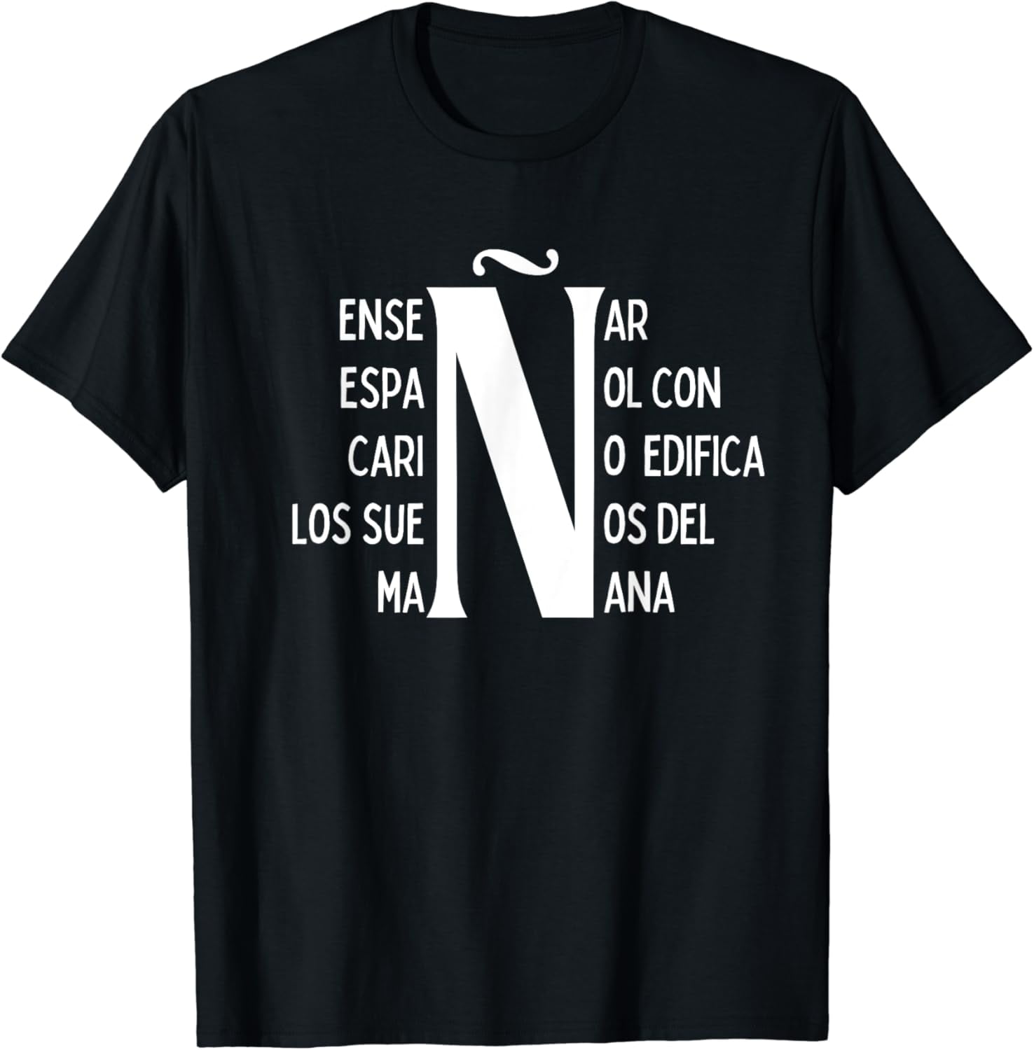 Letra Eñe Letter Ñ Positive Message for Spanish Teachers T-Shirt ...
