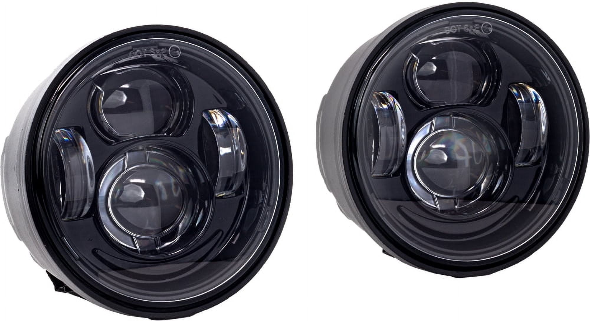 Letric Lighting Co LLC-EFBH Fat Bob LED Headlight - Black - Walmart.com