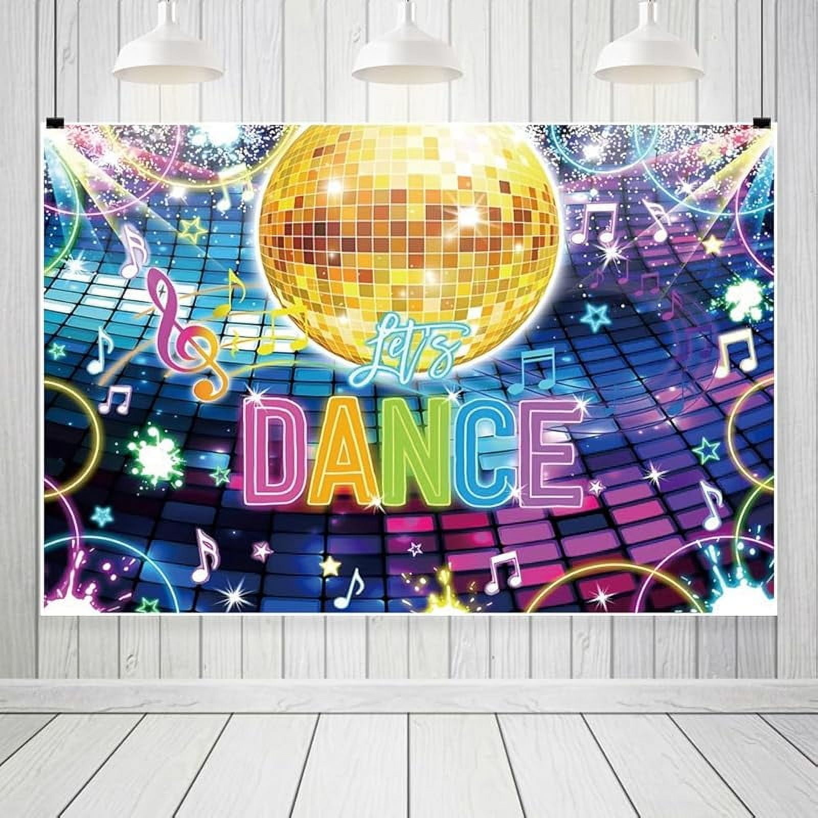 Lets Dance Party Backdrop Kids Hip Hop Dancing Birthday Decorations ...