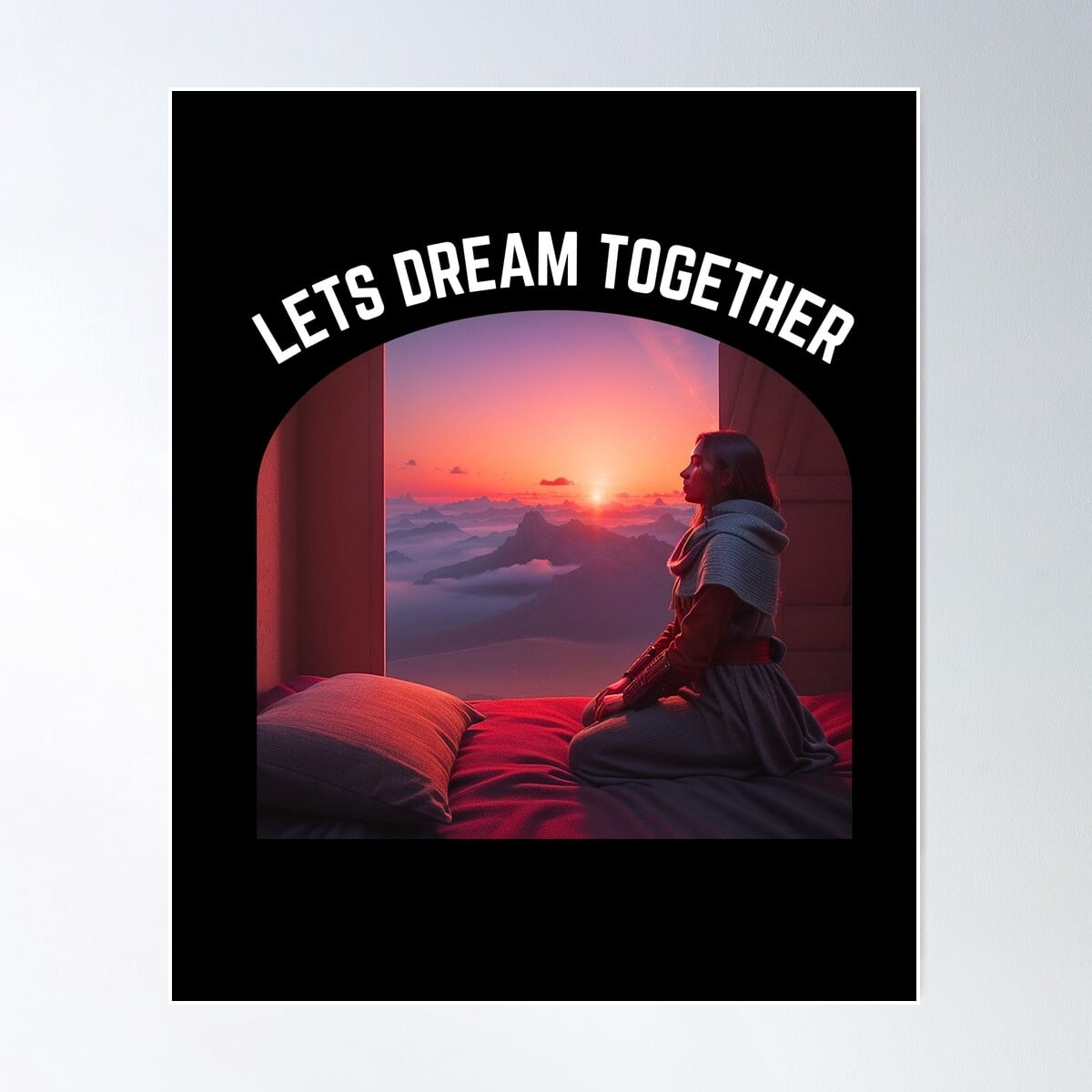 Lets Dream Together Poster Wall Art, Modern Wall Decor For Living Room ...