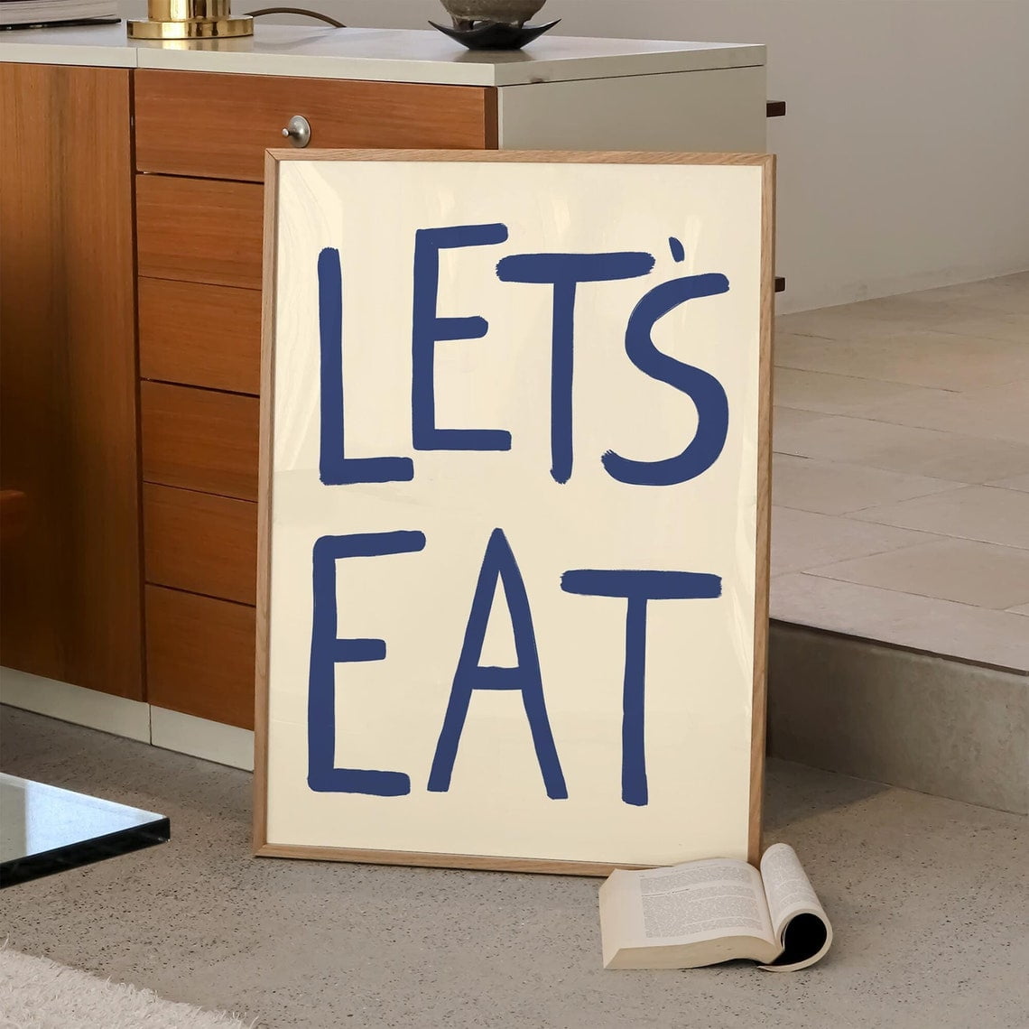 Lets Eat Print, Kitchen Print, Typography Print, Trendy Kitchen Wall ...