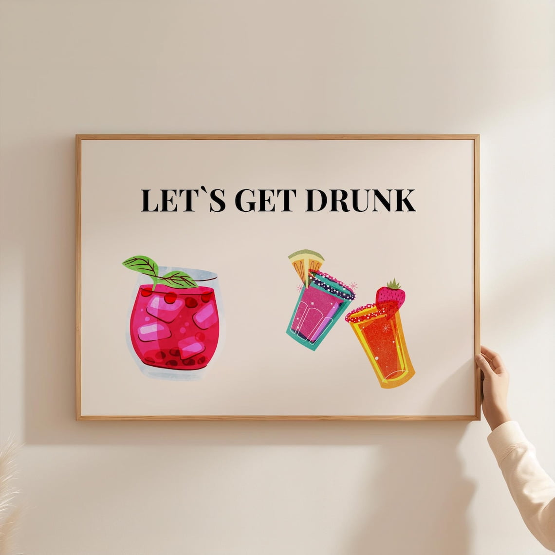 Lets Get Drunk Poster - Cocktail Poster, Girly Bar, Drinking Alcohol ...