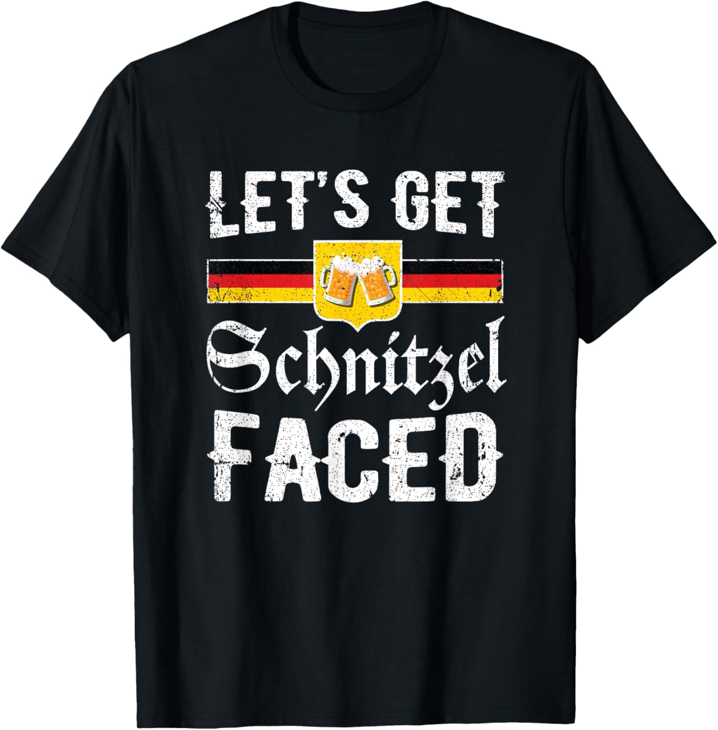 Lets Get Schnitzel Faced Retro Men Women Oktoberfest T-Shirtmen and ...