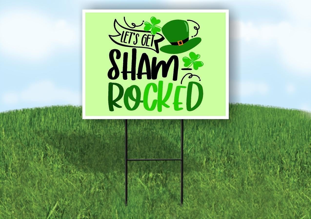 Lets Get Sham Rocked St Patricks Day clover 18 in x 24 in Yard Road ...