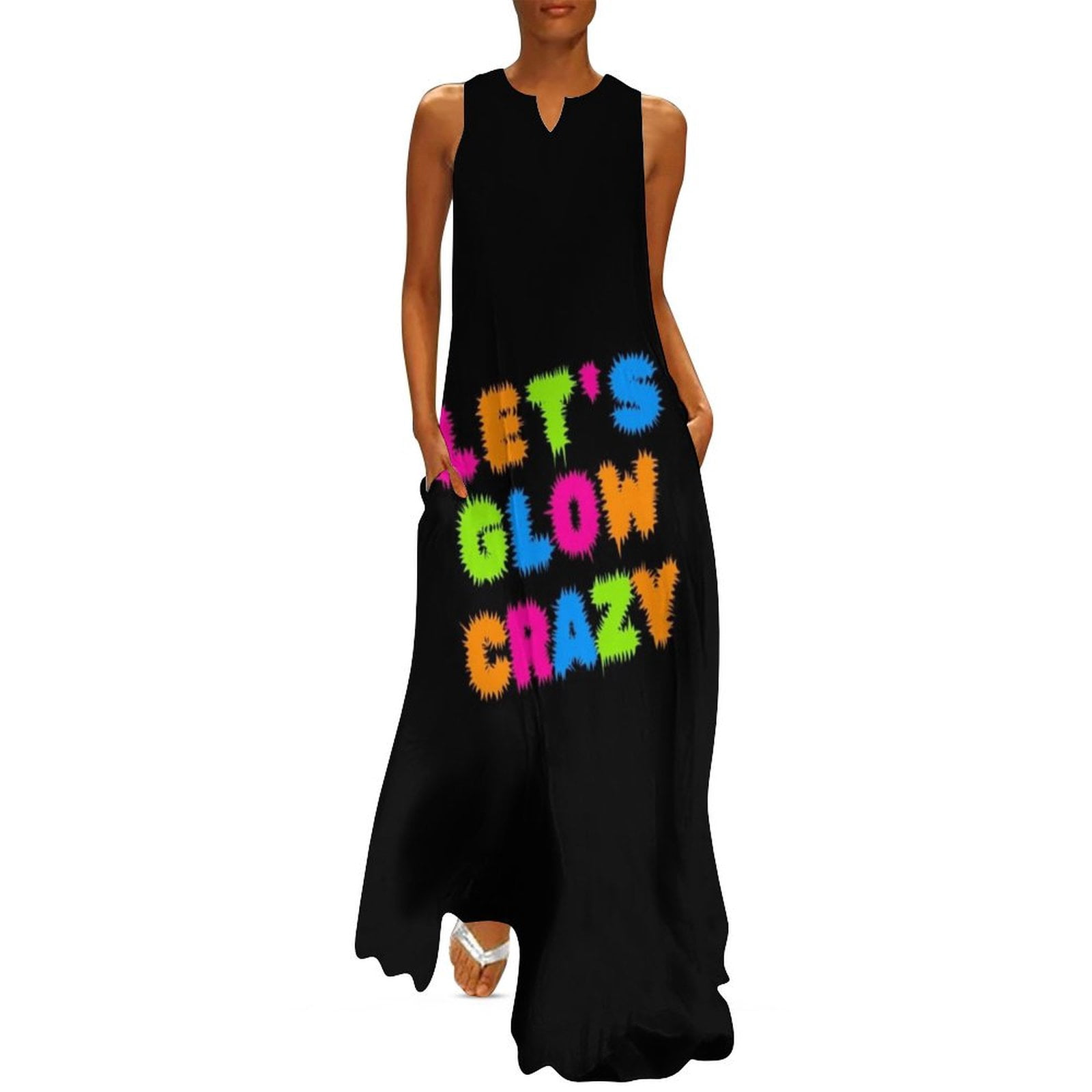 Lets Glow Crazy Party Rave Colorful Long Dress Woman dresses Female ...