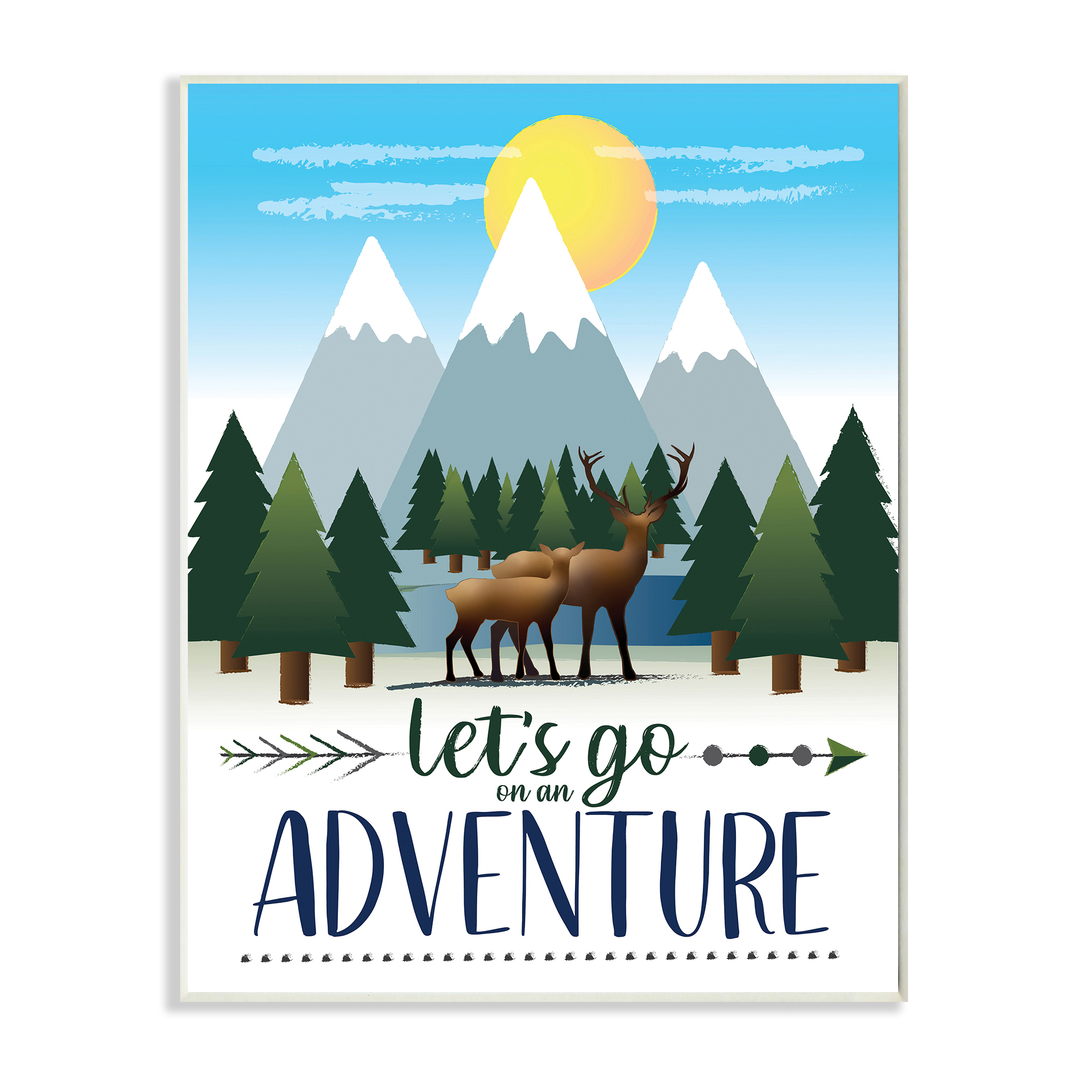 Lets Go Adventure Phrase Forest Animal Mountain Range 13 in x 19 in ...