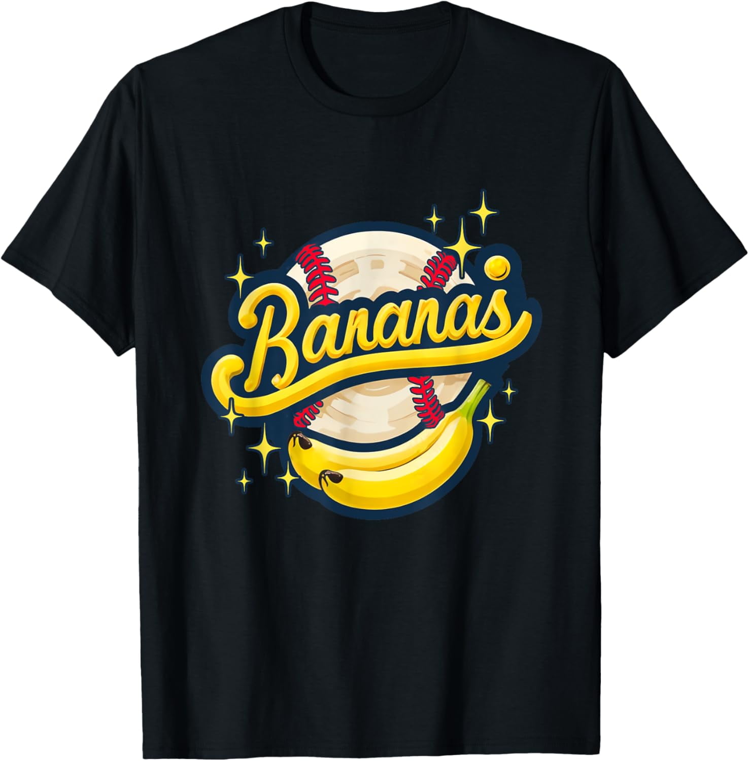 Lets Go Bananas Banana Playing Baseball Baseball Player Gift T-Shirt ...
