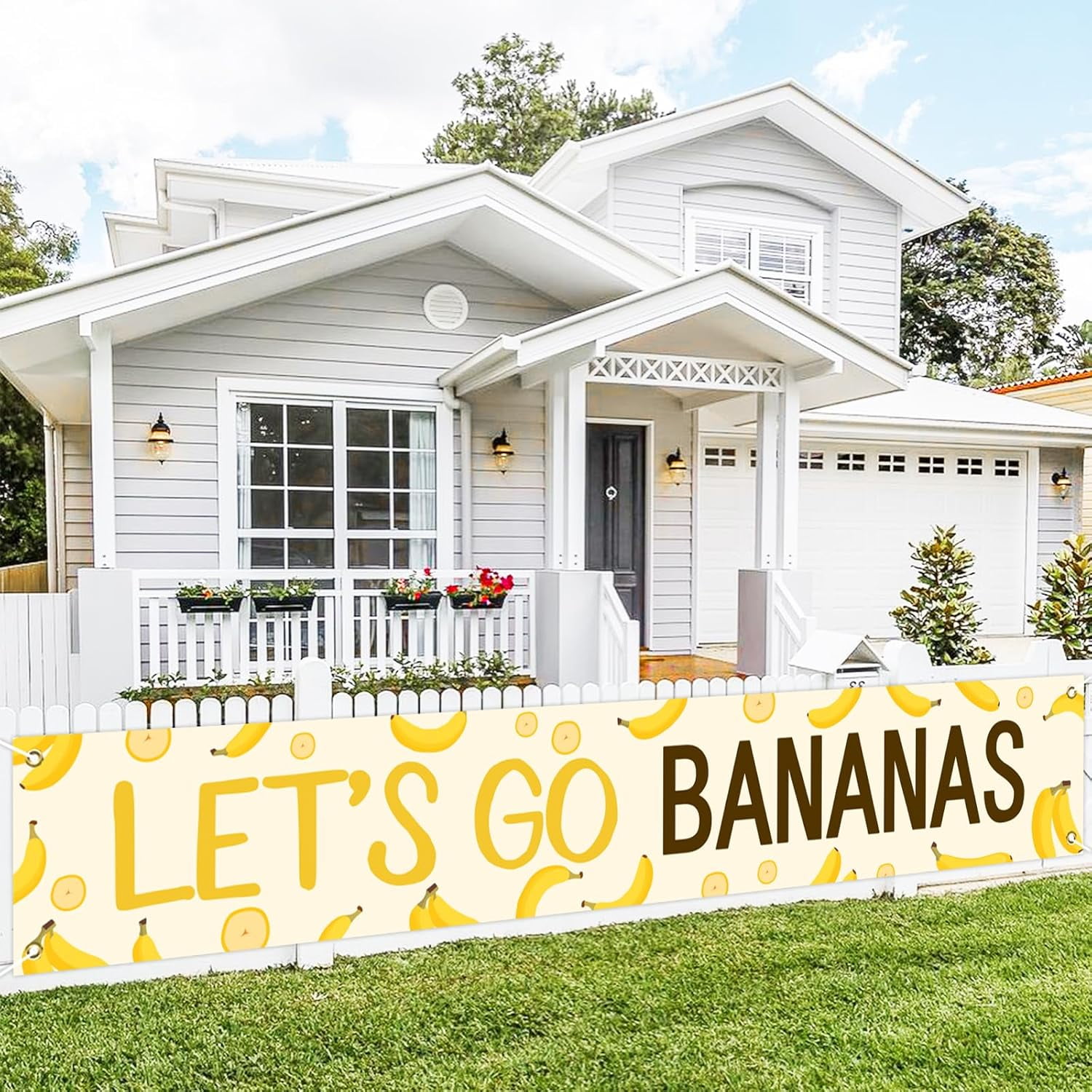 Lets Go Bananas Birthday Decoration Let's Go Bananas Yard Banner Fruit ...
