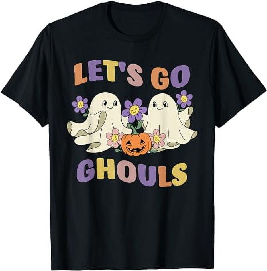 Lets Go Ghouls Shirt Women Halloween Ghost Lets Go Ghouls T-Shirt ...