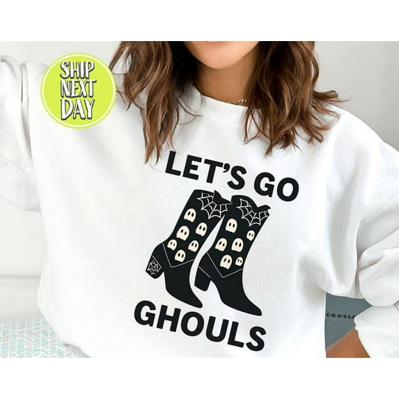 Lets Go Ghouls Sweatshirt: Spooky Ghost Party Shirt, Cute Fall Shirt ...