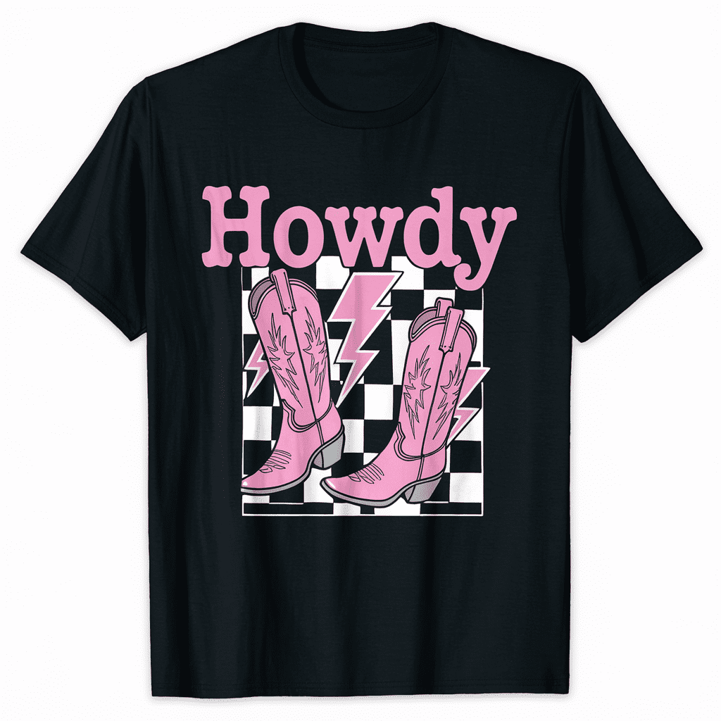 Lets Go Girls Howdy Cowgirl Boots Western Country Design T Shirt ...